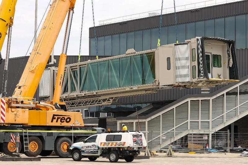 Aerobridges installation at expanded Gold Coast Airport terminal ...